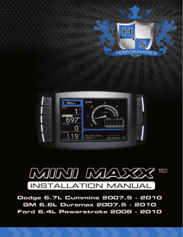 H&S Performance Mini Maxx Installation Manual | Manualzz