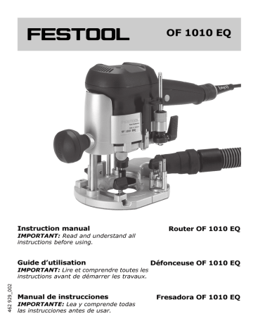 Festool router OF 1010 EQ Instruction Manual | Manualzz