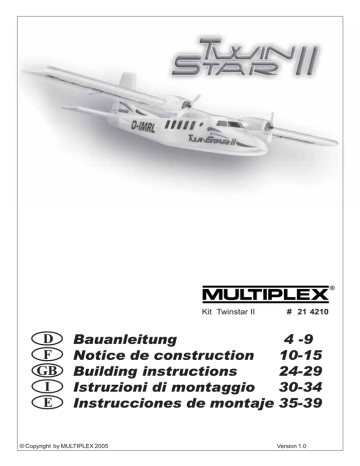MULTIPLEX Twinstar 2 Building Instructions | Manualzz