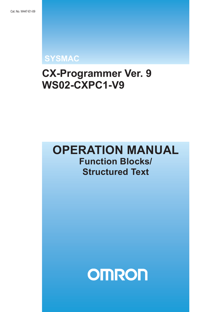 Omron SYSMAC CX-Programmer 9 Operation Manual | Manualzz