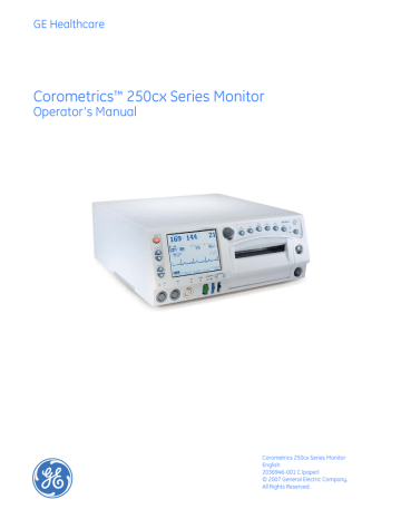GE Corometrics 250cx 256cx, 259cx Operator's Manual | Manualzz