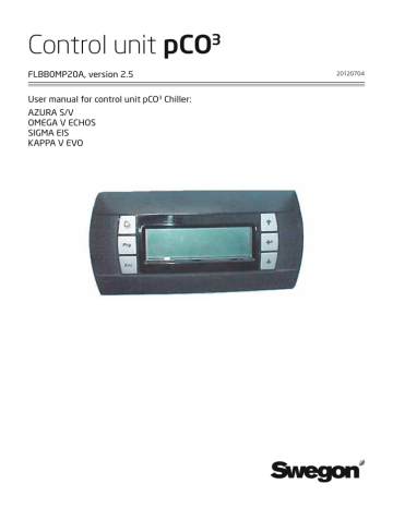 Swegon pCO3 Chiller User Manual | Manualzz