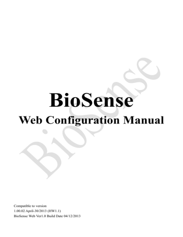 BioSense Access Control System Web Configuration Manual | Manualzz