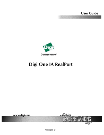 Digi One IA RealPort User Guide | Manualzz