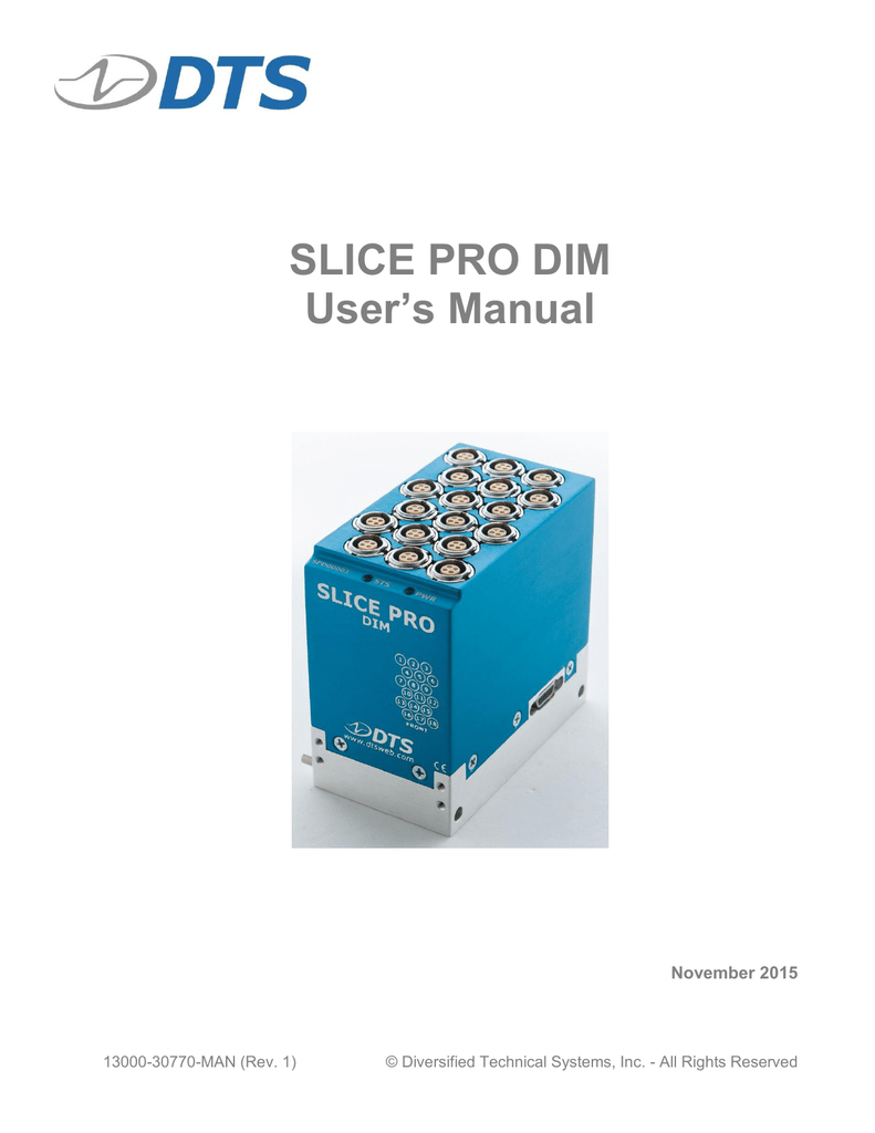 Dts Slice Pro Dim User`s Manual Manualzz