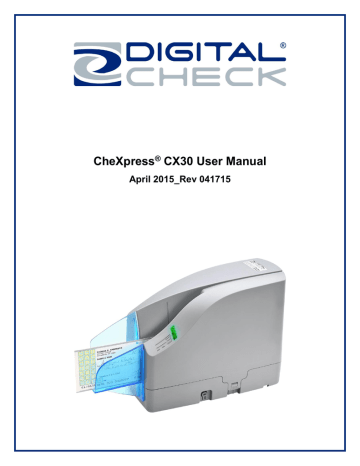 Digital Check CheXpress CX30 User manual | Manualzz