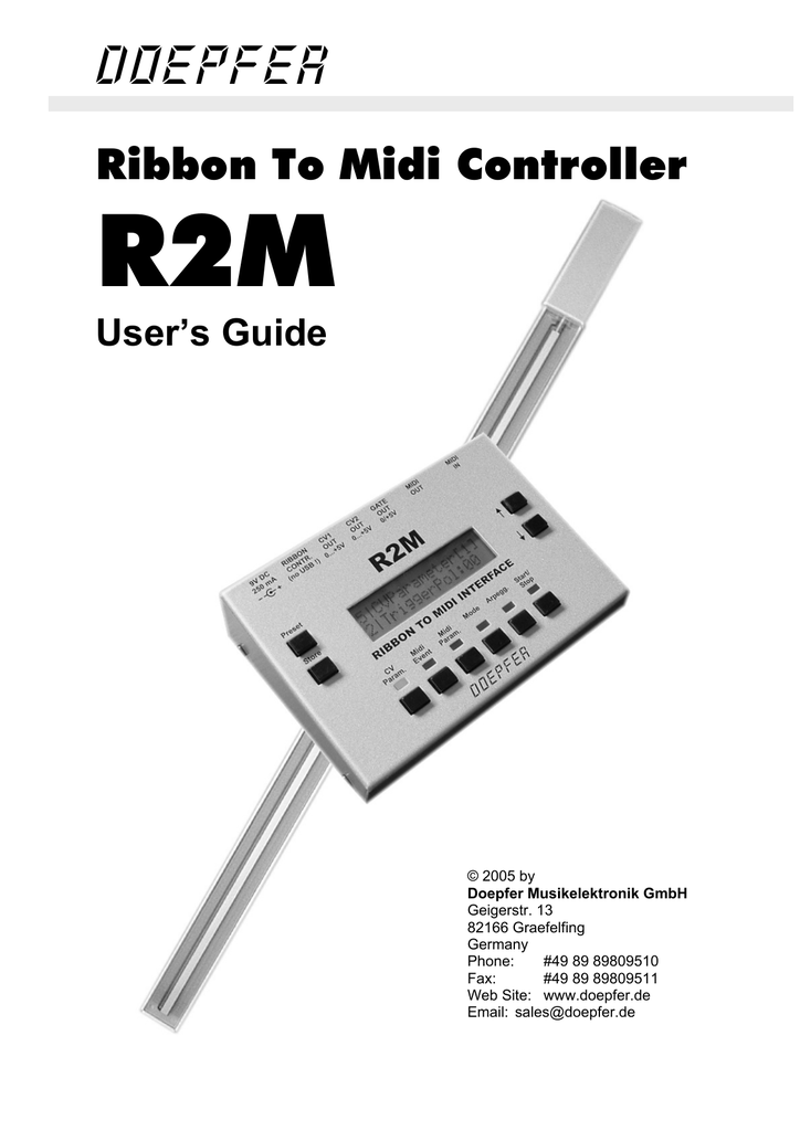 Doepfer R2M Midi-Ribbon-Controller User's Manual | Manualzz