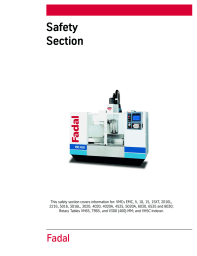FADAL VMC 4020 - Maintenance Manual, Operating instructions ...