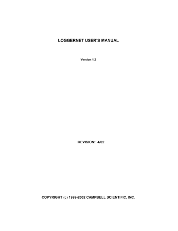 LoggerNet software User’s Manual | Manualzz