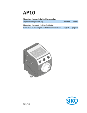 SIKO AP10 Position Indicator Installation Instructions | Manualzz