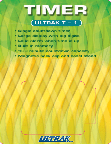 Timer ULTRAK T-1 User Manual | Manualzz