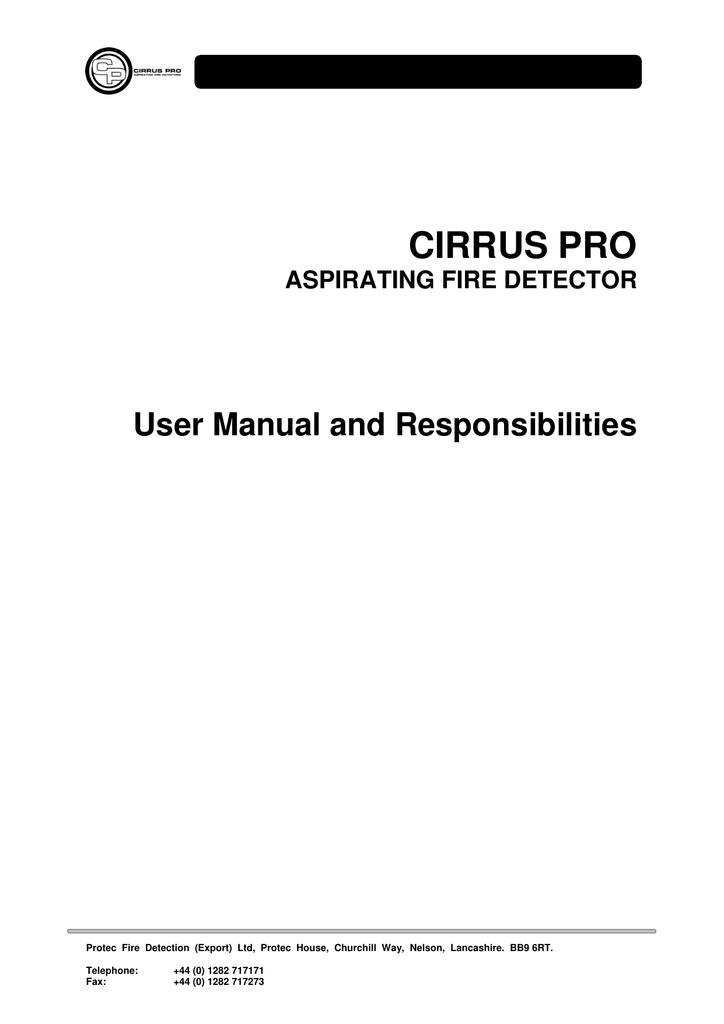 Protec Cirrus Pro User | Manualzz