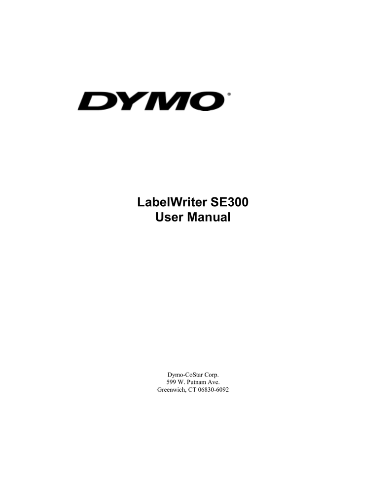 Dymo LabelWriter SE300 User manual | Manualzz