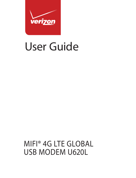 Verizon MiFi 4G LTE Global USB Modem U620L User guide | Manualzz