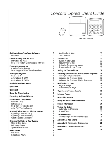 Concord Security system Express User Guide | Manualzz