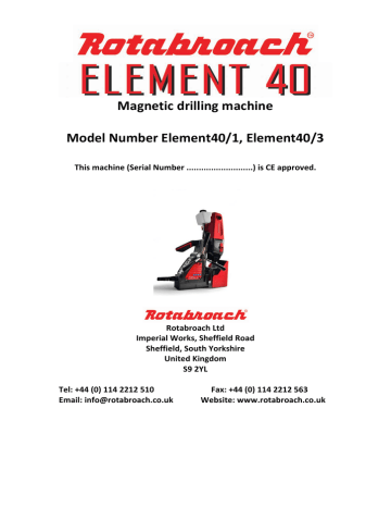 Rotabroach Element40/3 Original Instructions Manual | Manualzz