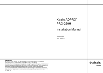 Xtralis ADPRO PRO-250H Installation Manual | Manualzz