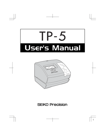 SEIKO Precision TP 5 Time Clock User's Manual | Manualzz