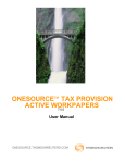 ONESOURCE Tax Provision User Manual | Manualzz