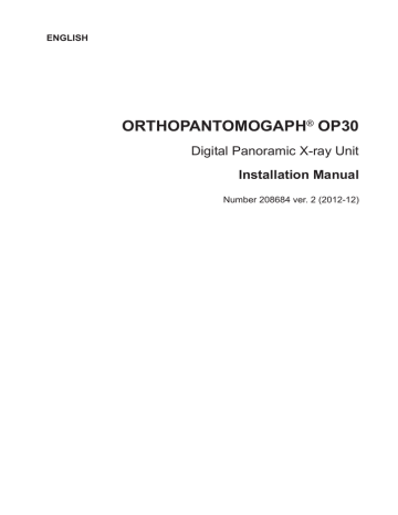 ORTHOPANTOMOGRAPH OP30 Installation Manual | Manualzz