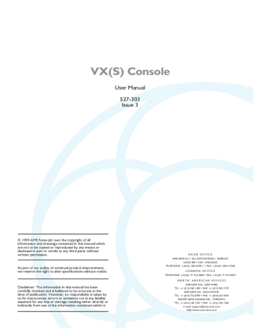 VX S Console User Manual | Manualzz