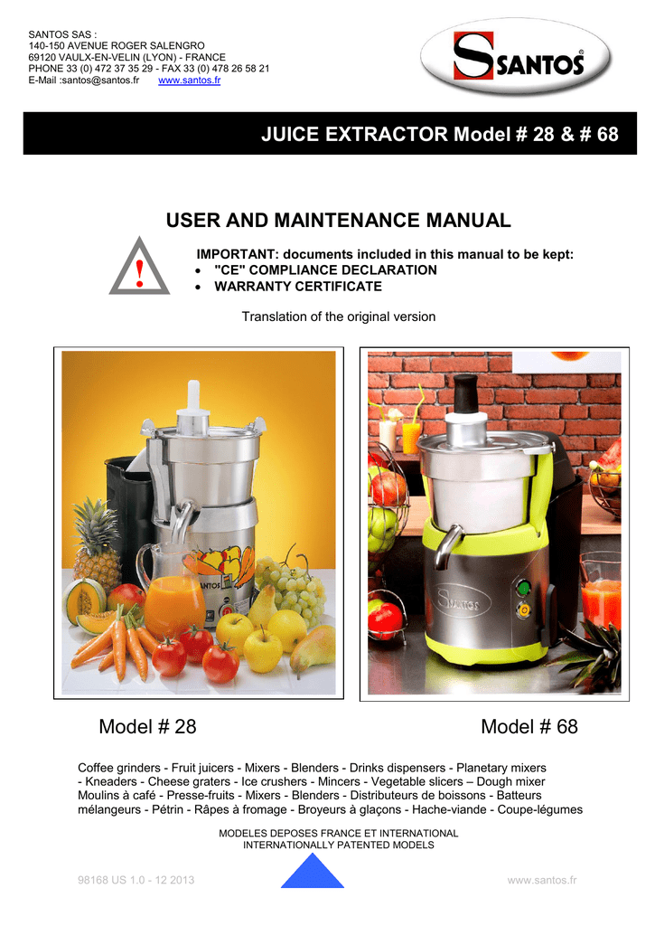 santos 68 User And Maintenance Manual | Manualzz