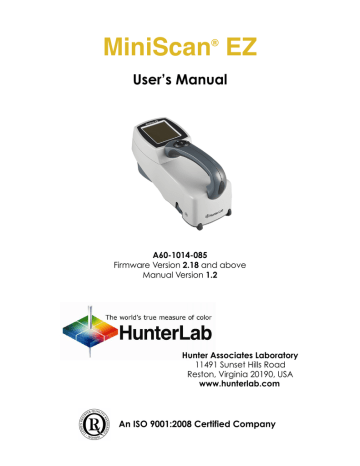 HunterLab MiniScan EZ User’s Manual | Manualzz