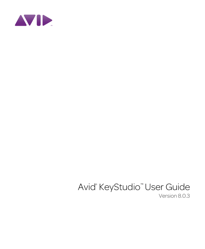 Avid Technology Avid KeyStudio User manual | Manualzz