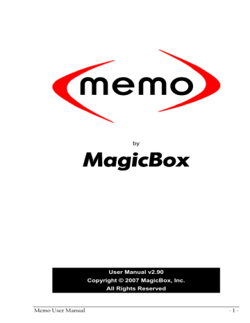 Memo User Manual v2.90 | Manualzz