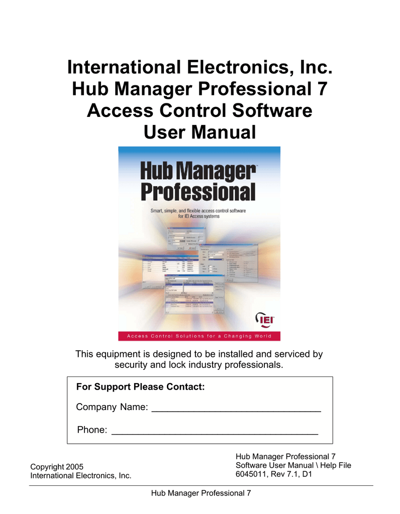 IEI Hub Manager Professional 7 | Manualzz