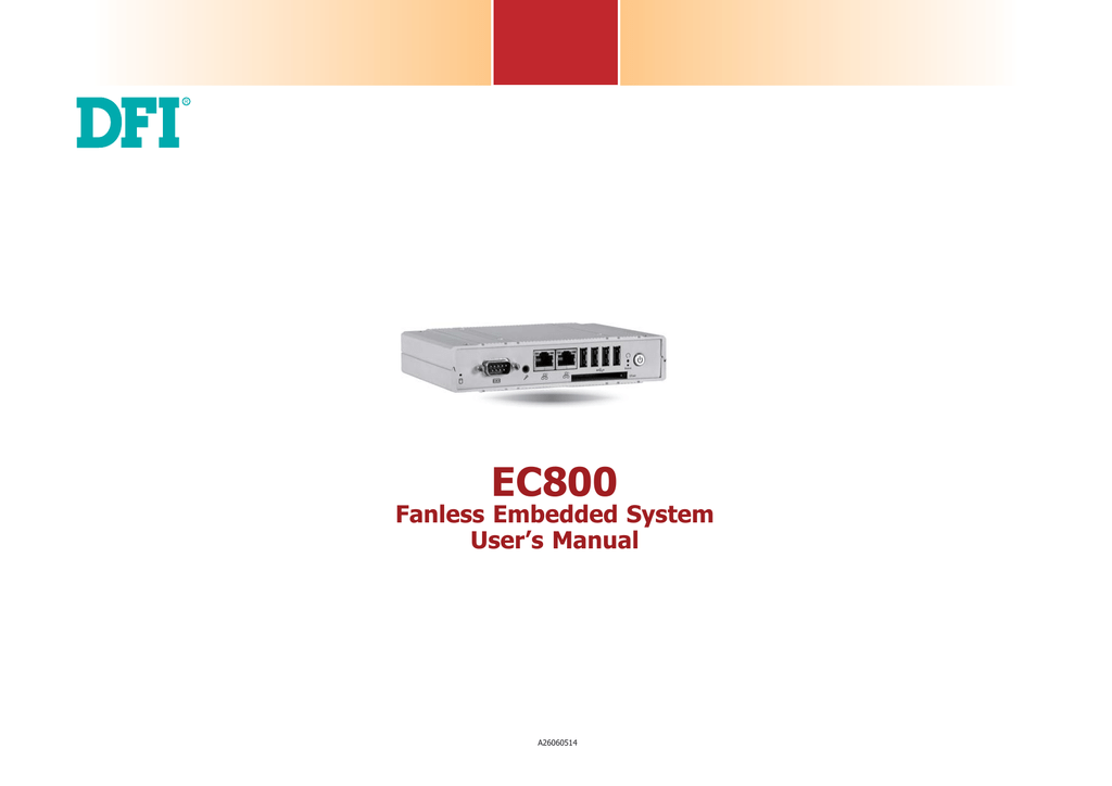 DFI EC800 Series User manual | Manualzz