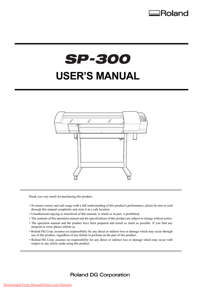 Roland SP-300V User Guide Manual | Manualzz