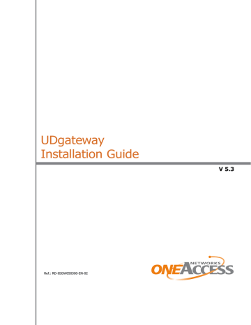 UDgateway Installation Guide - OneAccess Networks | Manualzz