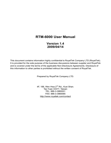 RTM-6000 User Manual | Manualzz