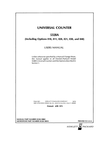 Universal Counter 5328A User Manual | Manualzz