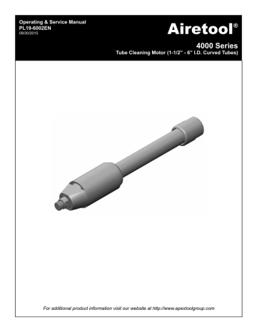 Airetool 4081800 (4600) Tube Cleaning Motor Owner's Manual | Manualzz
