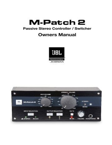 JBL M-Patch 2 Owners Manual | Manualzz