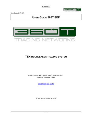 Swap Execution Facility 360T SEF User Guide | Manualzz