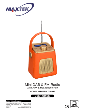 MAXTEK 69133 DB-318 Mini DAB & FM Radio Owner Manual | Manualzz