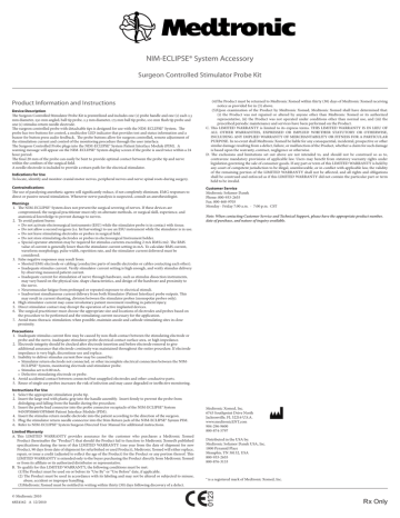 Medtronic Surgeon Controlled Stimulator Probe Instructions | Manualzz