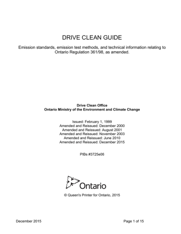 Clean emission test ontario - cultureprof