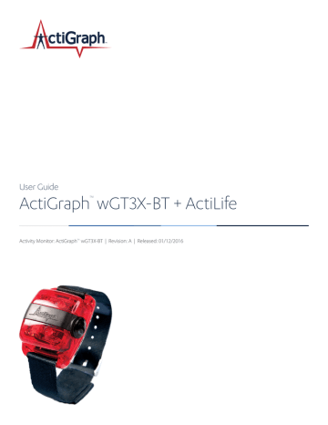 ActiGraph wGT3X-BT User manual | Manualzz
