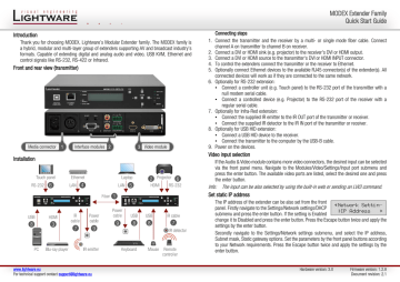 Lightware MODEX Quick Start Guide | Manualzz