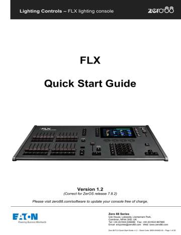 Zero 88 FLX Quick start manual | Manualzz