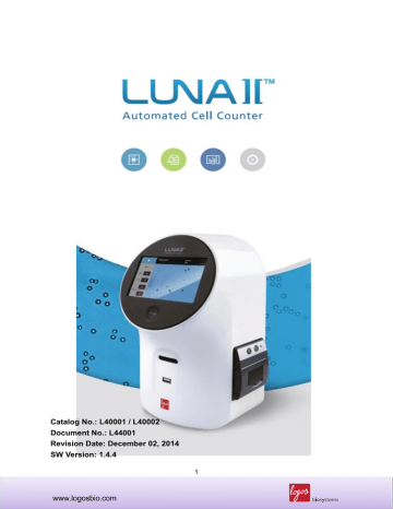 Luna™ Automated Cell Counter | Manualzz