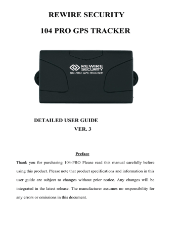 GPS tracker 104 PRO User Guide | Manualzz