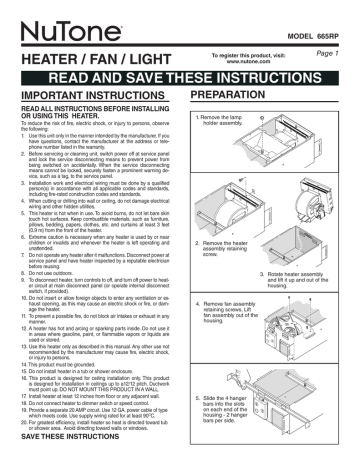NuTone 665RP Installation manual | Manualzz