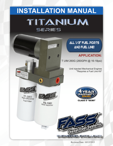 Fass Titanium Series Installation manual | Manualzz