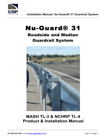 CSP Pacific Nu-Guard 31 Installation Manual | Manualzz