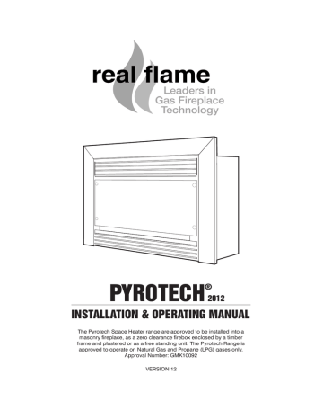 RealFlame PYROTECH Installation & Operating Manual | Manualzz